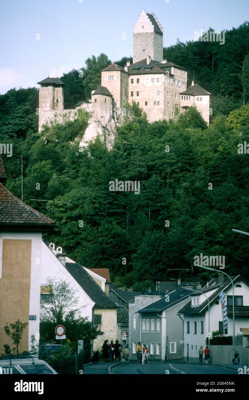The castle above the village in 1981, Kipfenberg, Bavaria, Germany ...