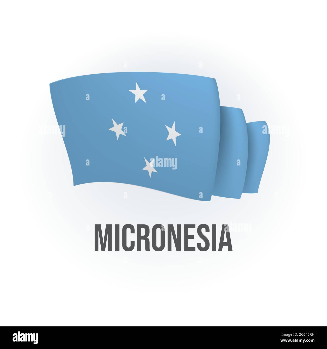 Vector flag of Micronesia. Micronesian waving flag. Vector illustration ...