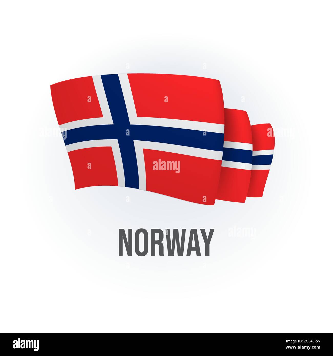 Vector flag of Norway. Norwegian waving flag. Vector illustration Stock ...