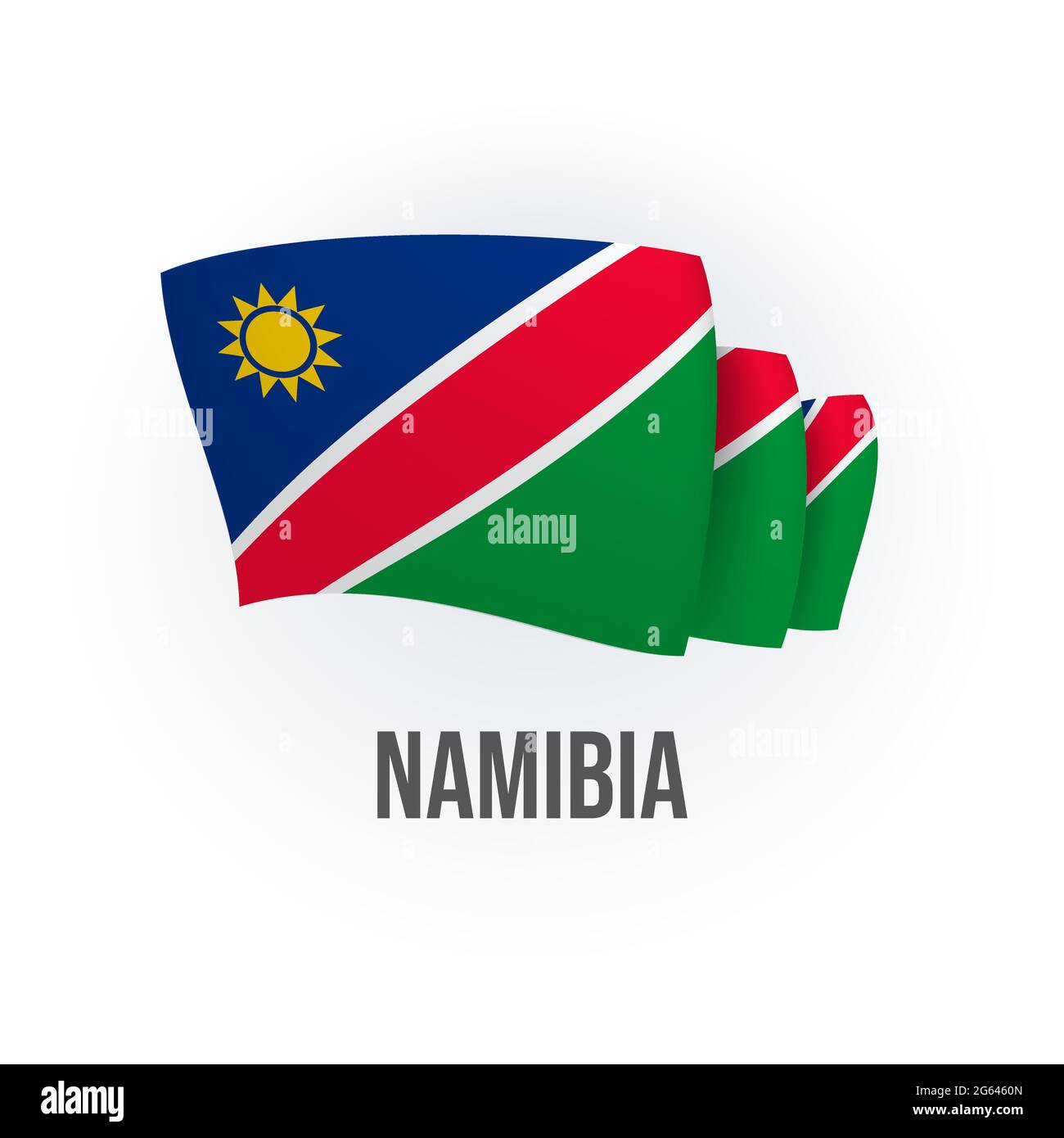 Vector Flag Of Namibia Namibian Waving Flag Vector Illustration Stock
