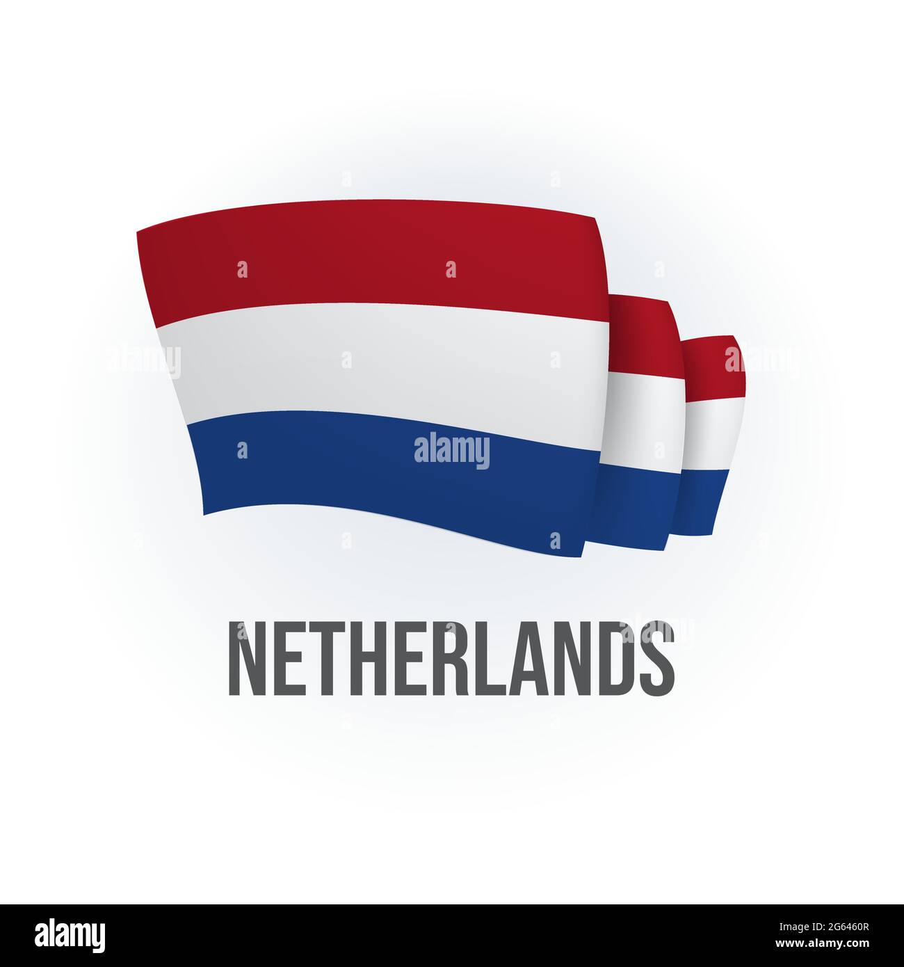 Vector flag of Netherlands. Dutch waving flag. Vector illustration ...