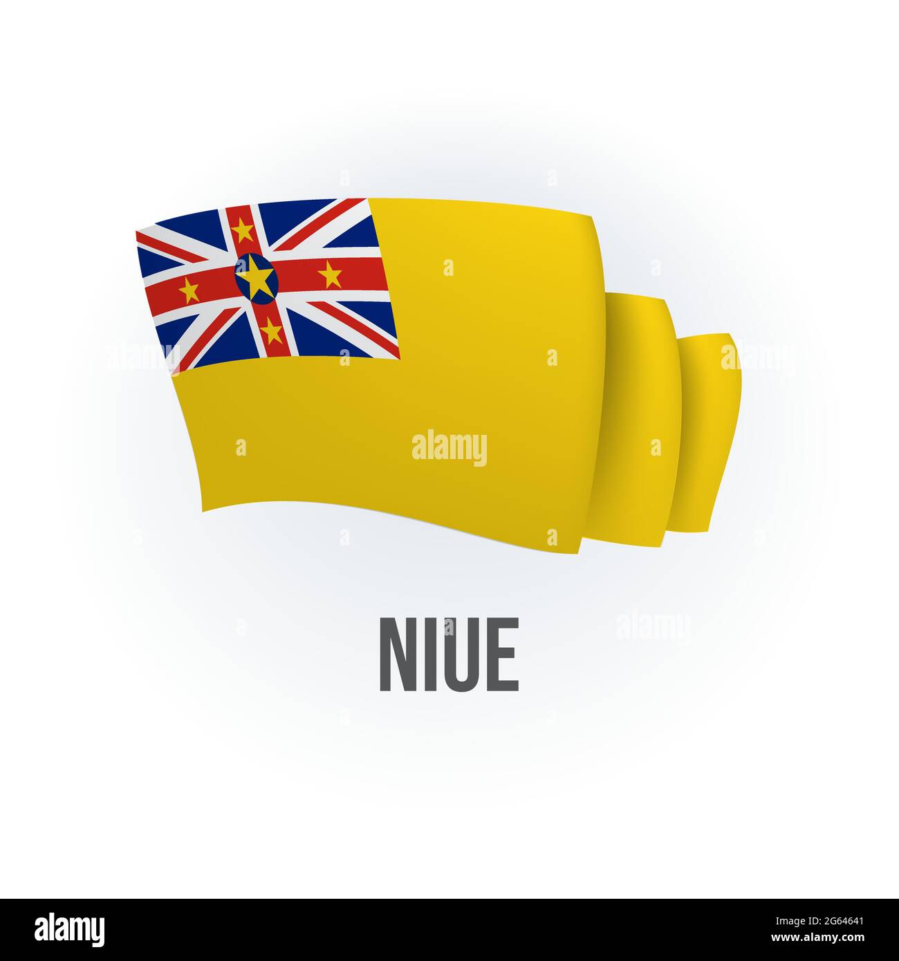 Vector flag of Niue. Niuean waving flag. Vector illustration Stock Vector Image & Art - Alamy