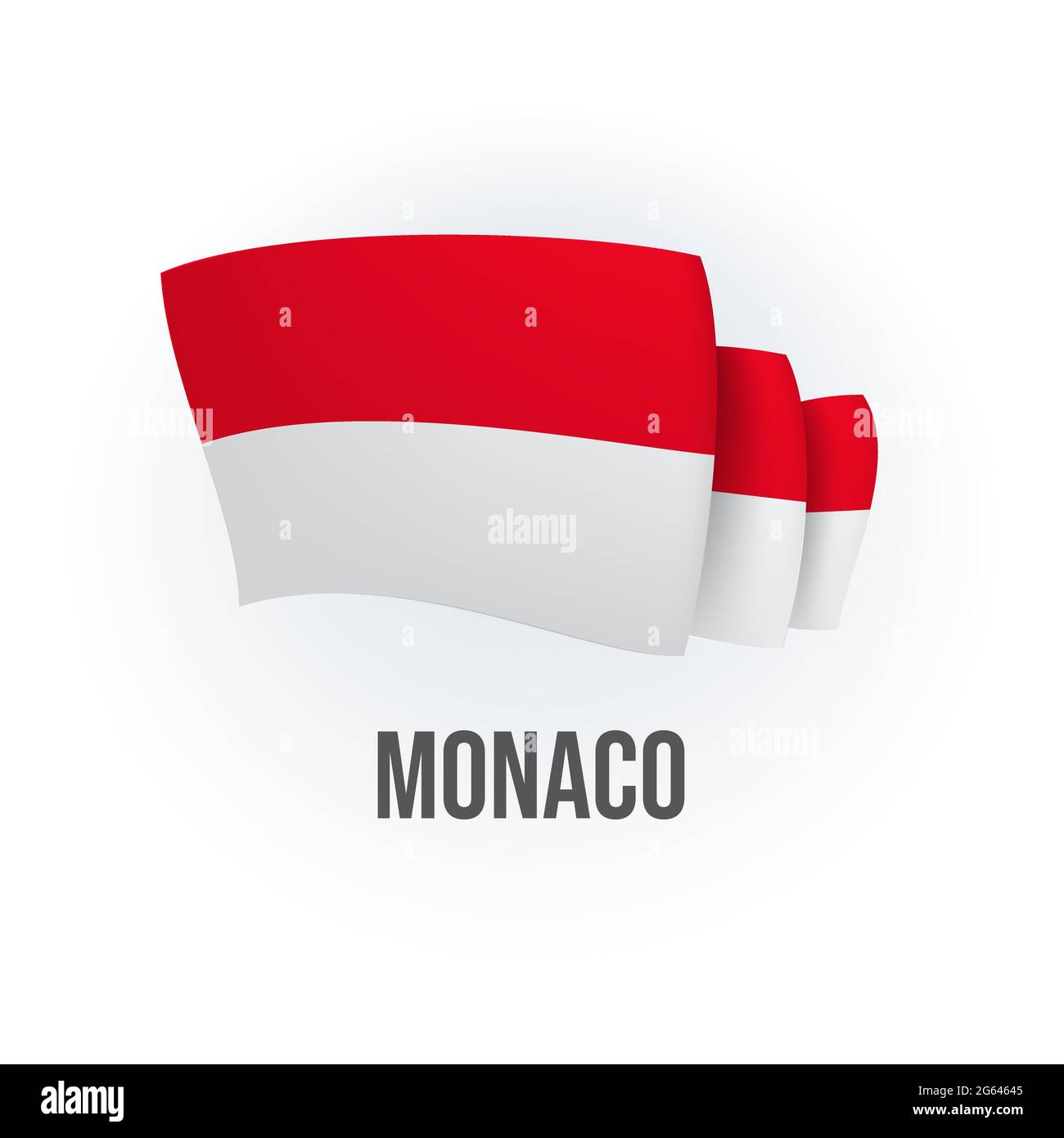 Vector flag of Monaco. Monegasque waving flag. Vector illustration ...