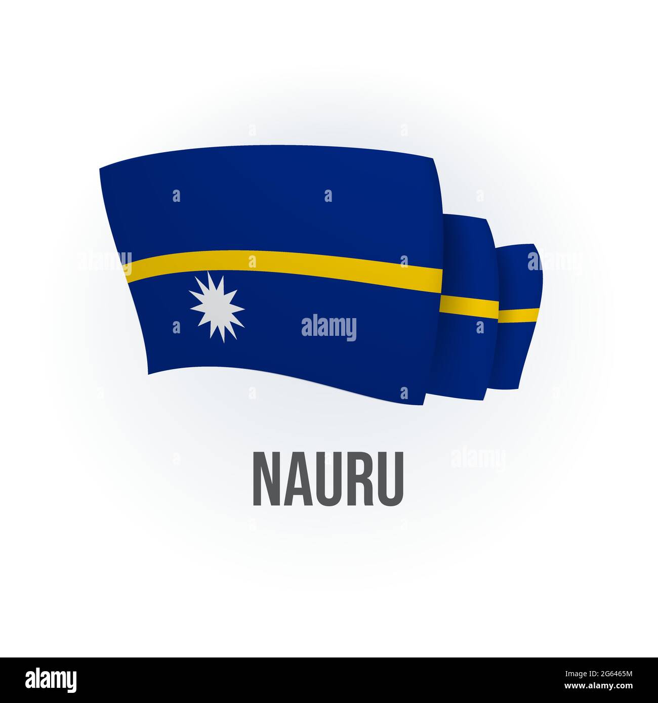 Vector flag of Nauru. Nauruan waving flag. Vector illustration Stock ...