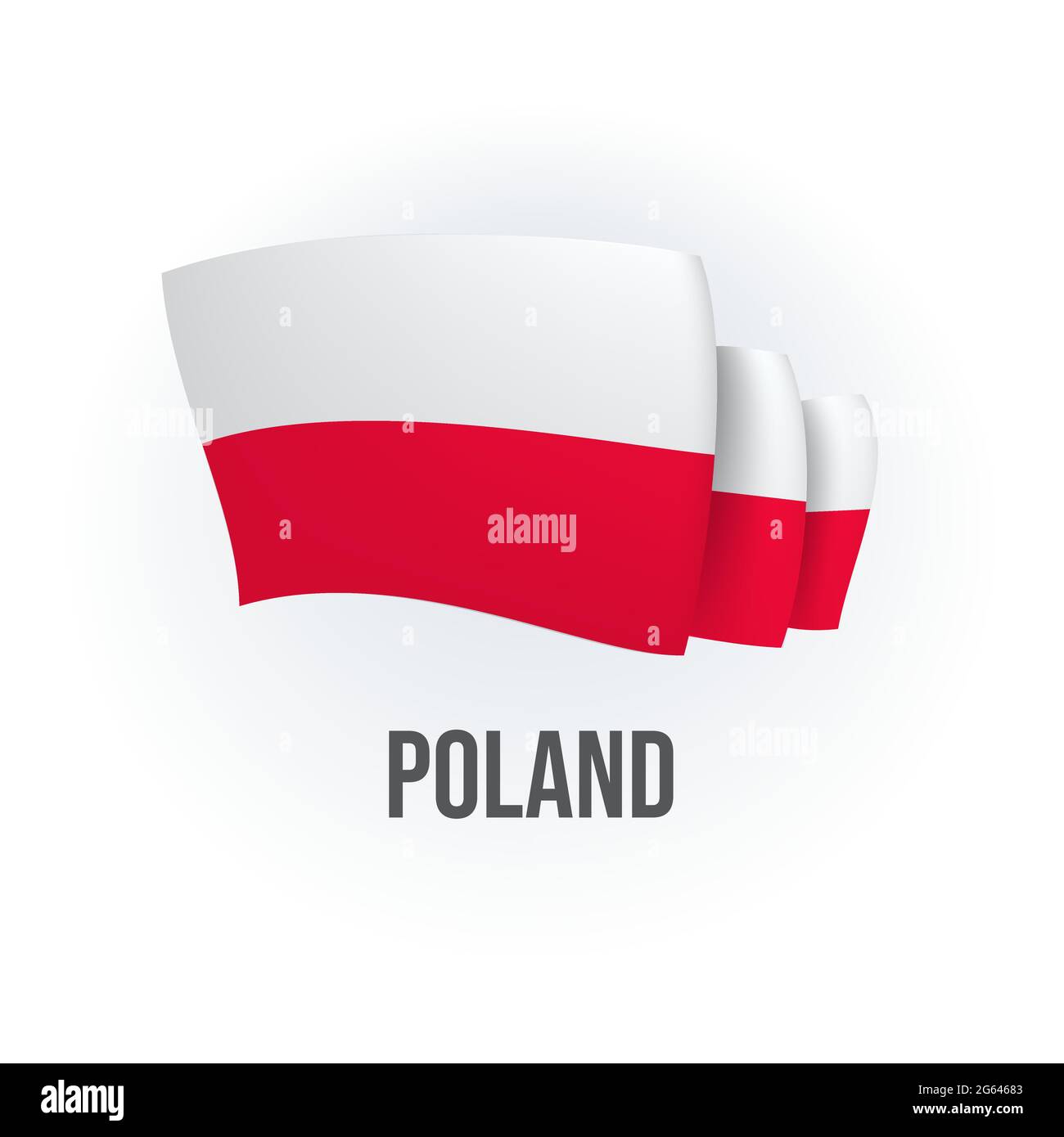 Vector flag of Poland. Polish waving flag. Vector illustration Stock ...
