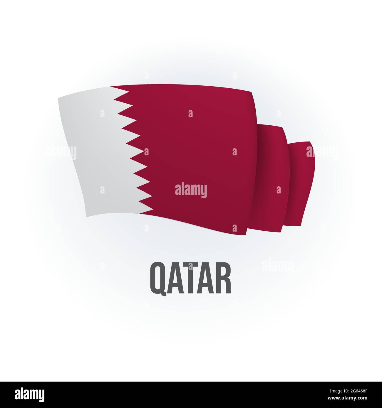 Vector flag of Qatar. Qatari waving flag. Vector illustration Stock ...