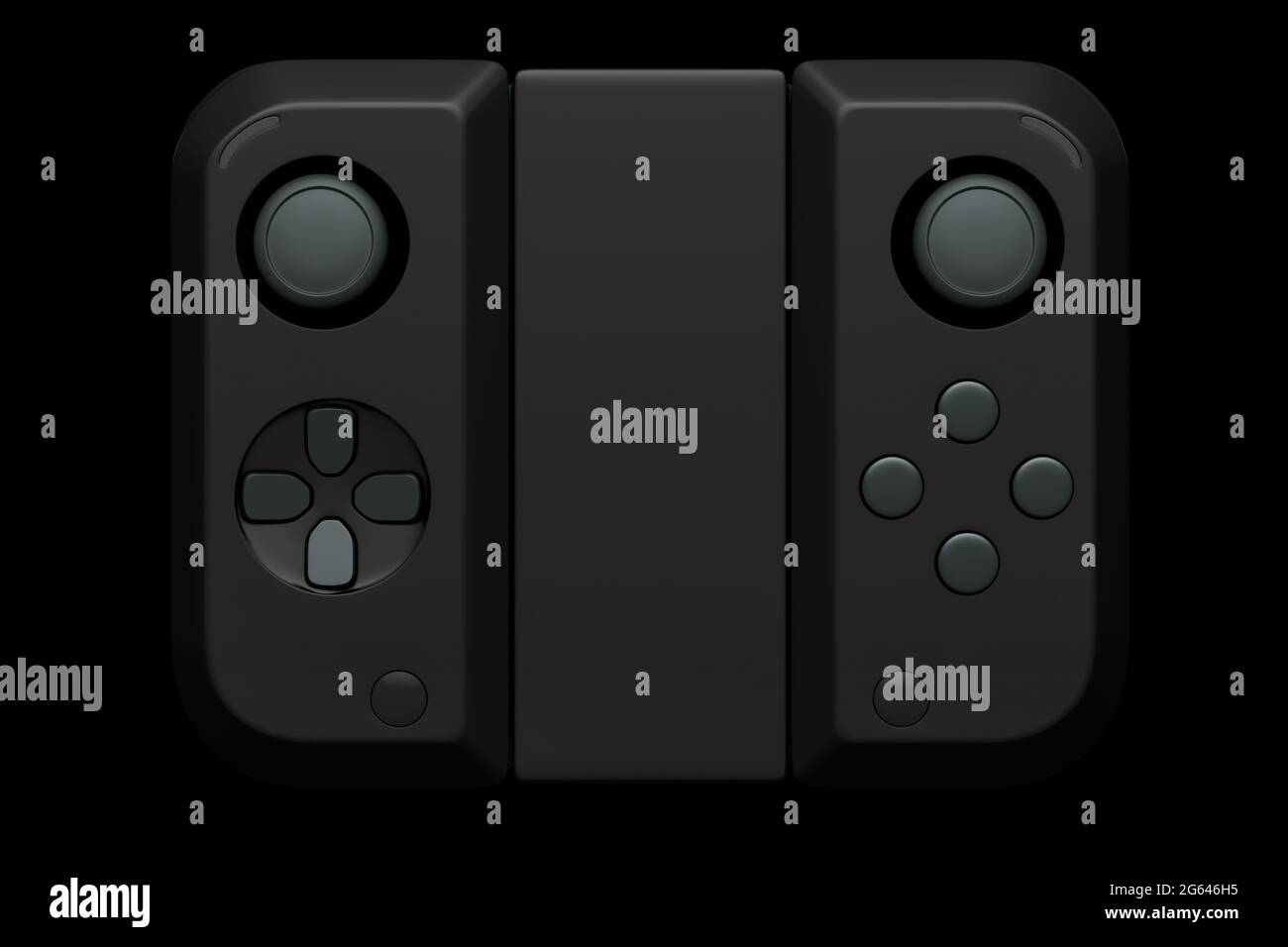 Portable video game controllers attached to touch screen on black ...