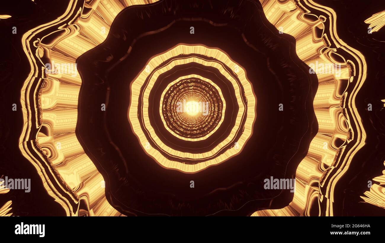 Abstract golden tunnel 4K UHD 3D illustration Stock Photo - Alamy
