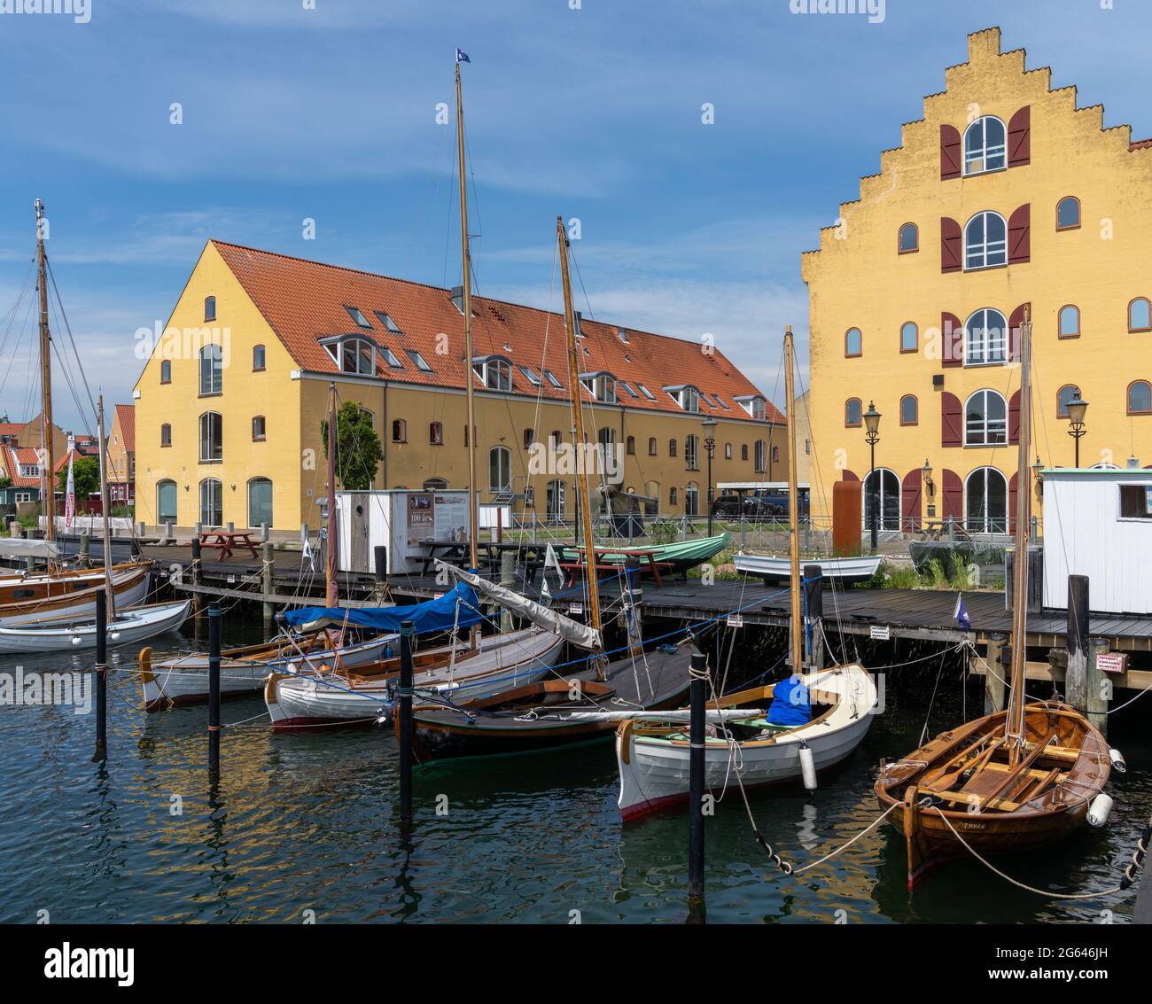 Svendborg, Denmark - 10 June, 2021: the old harbor front in Svendborg ...