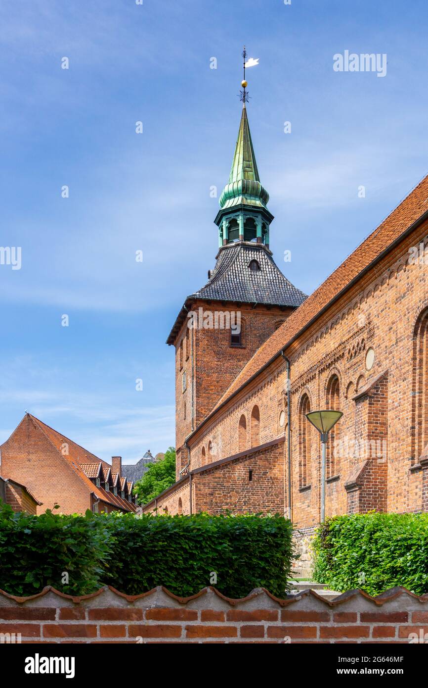 Svendborg, Denmark - 10 June, 2021: vertical view of the historic red ...