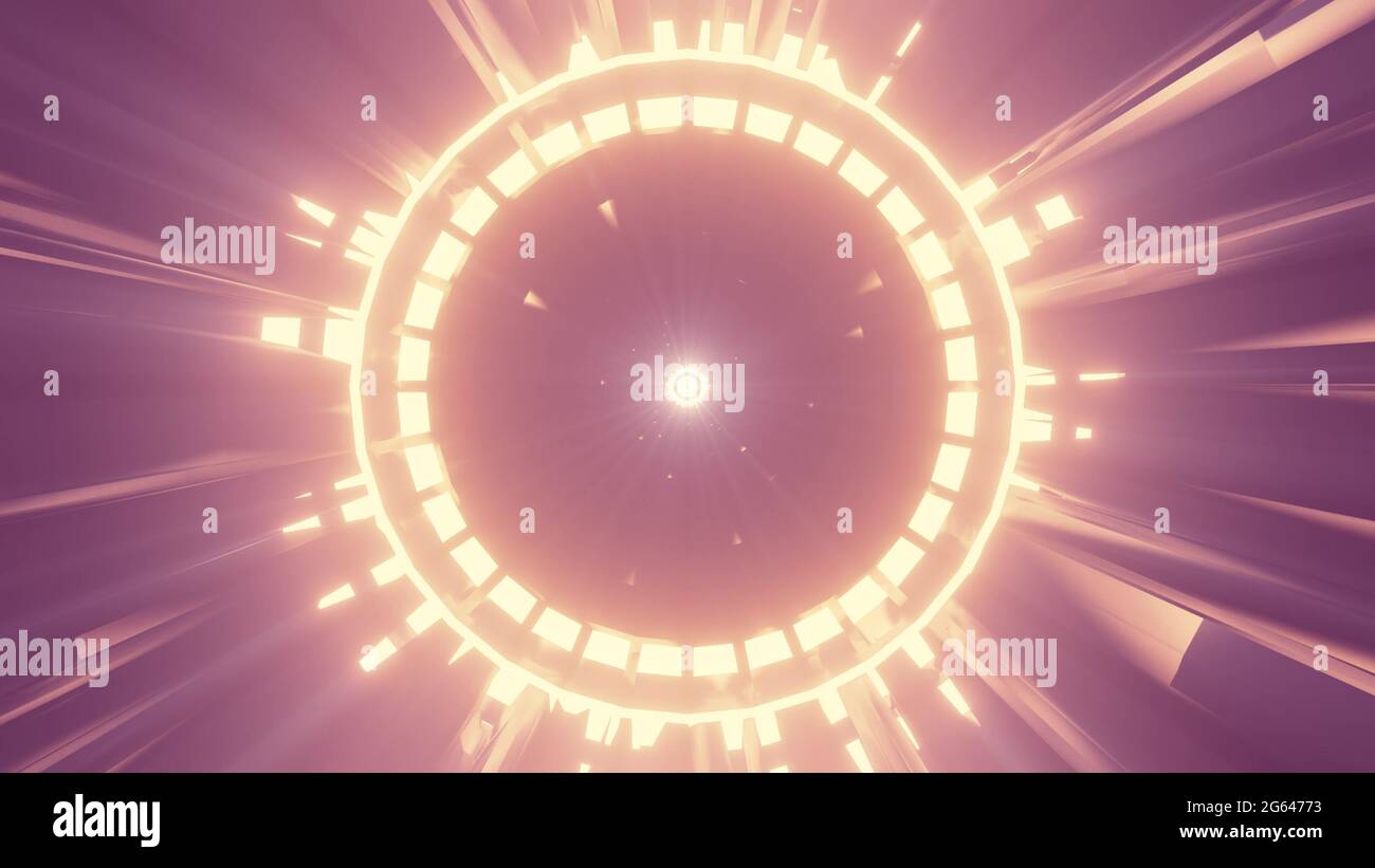 Vivid neon circle in tunnel 4K UHD 3D illustration Stock Photo - Alamy
