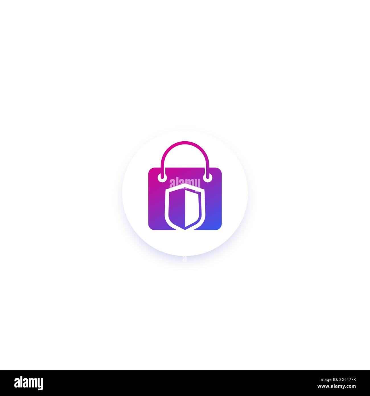 safe shopping icon with bag, vector logo Stock Vector Image & Art - Alamy