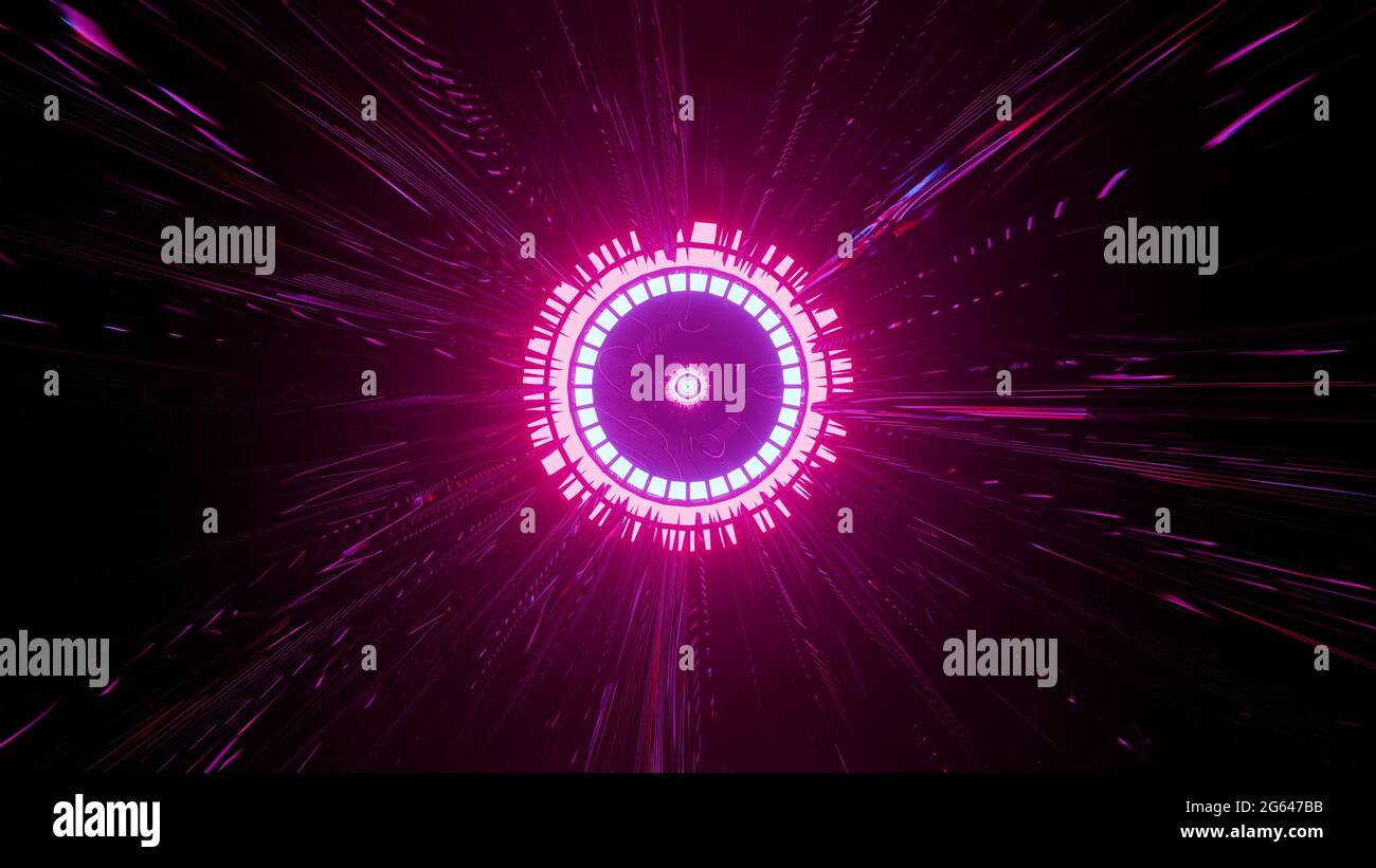 Neon circle with pink beams 4K UHD 3D illustration Stock Photo - Alamy