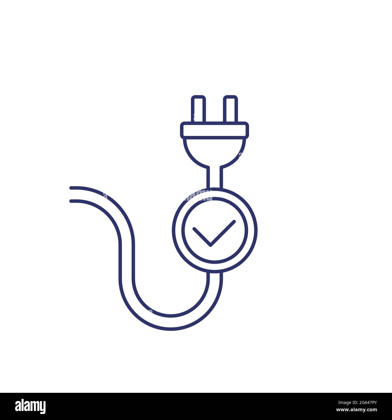 electric plug and check mark line icon Stock Vector Image & Art - Alamy