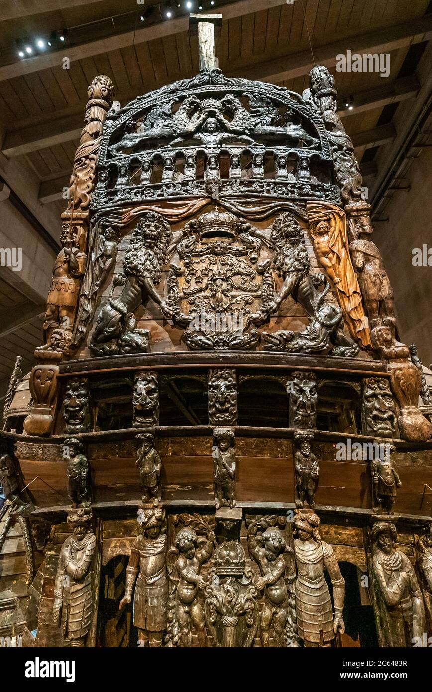 Stockholm, Sweden - 24 June, 2021: vertical panorama view of the ornate ...