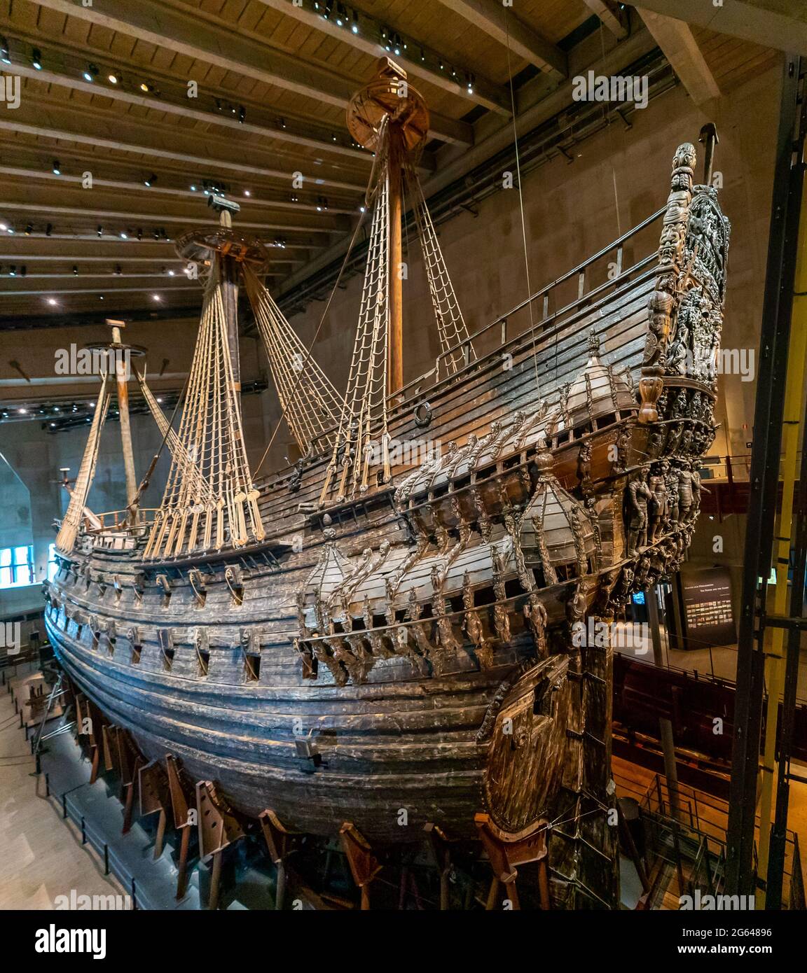 Stockholm, Sweden - 24 June, 2021: view of the 17-th century Vasa ...