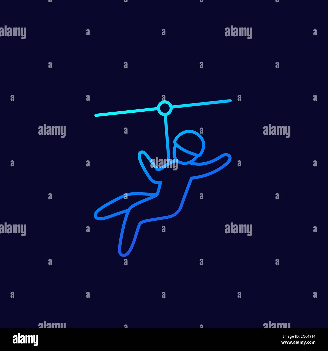 zip line, zipline icon, line vector Stock Vector Image & Art - Alamy