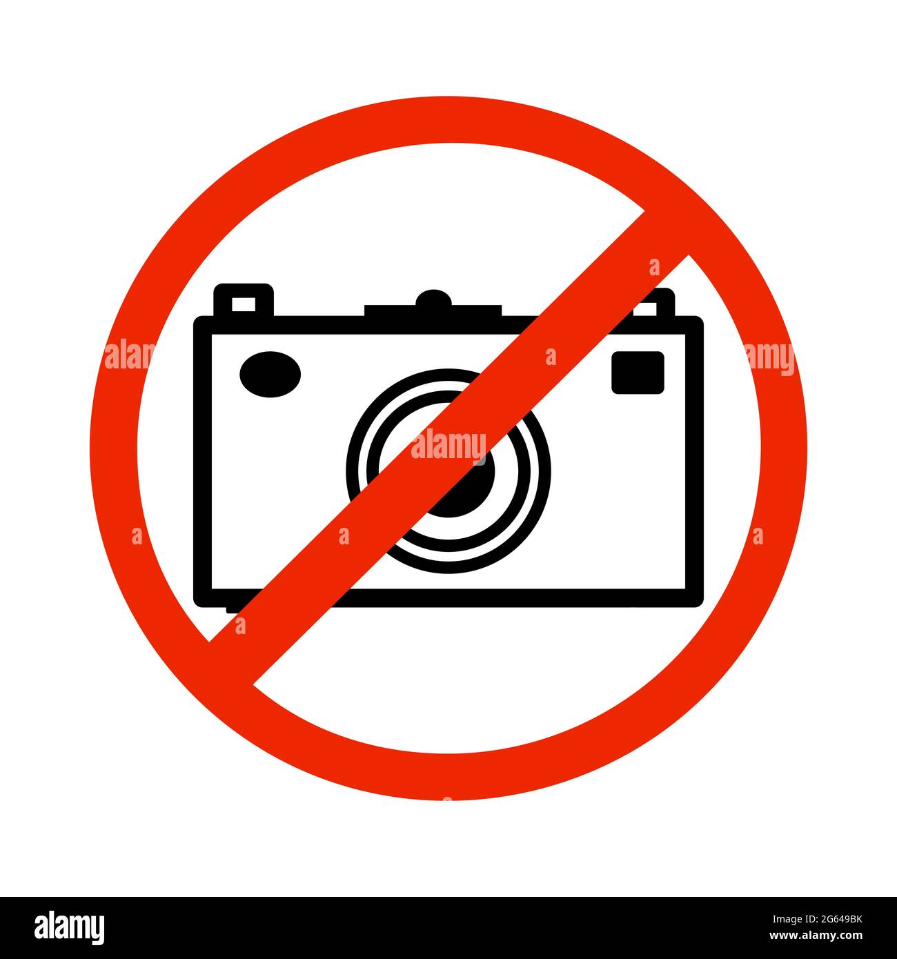 Prohibition sign No photography isolated on white background. Camera ...