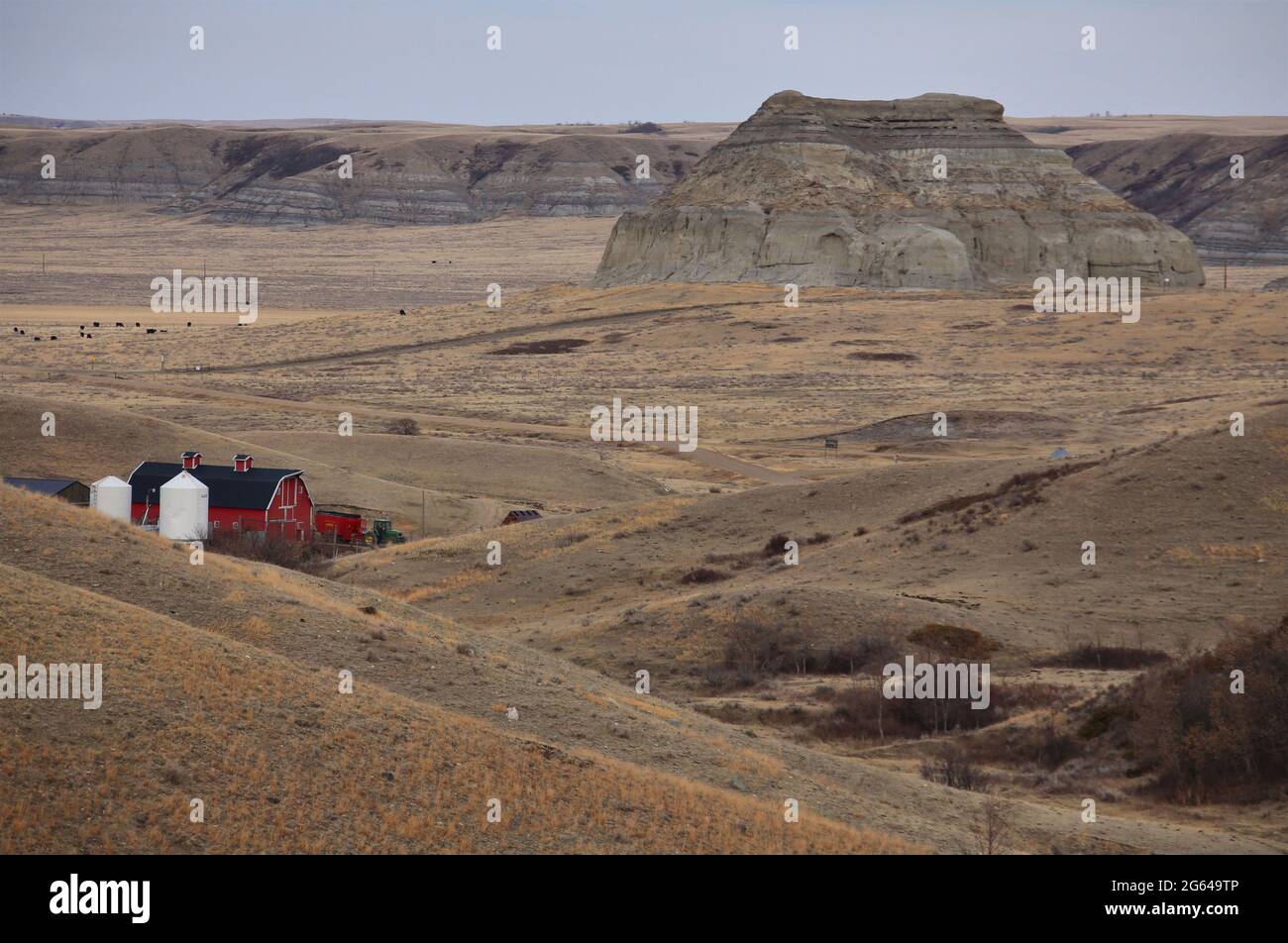 Badlands Saskatchewan Prairie Big Muddy Castle Butte Stock Photo - Alamy