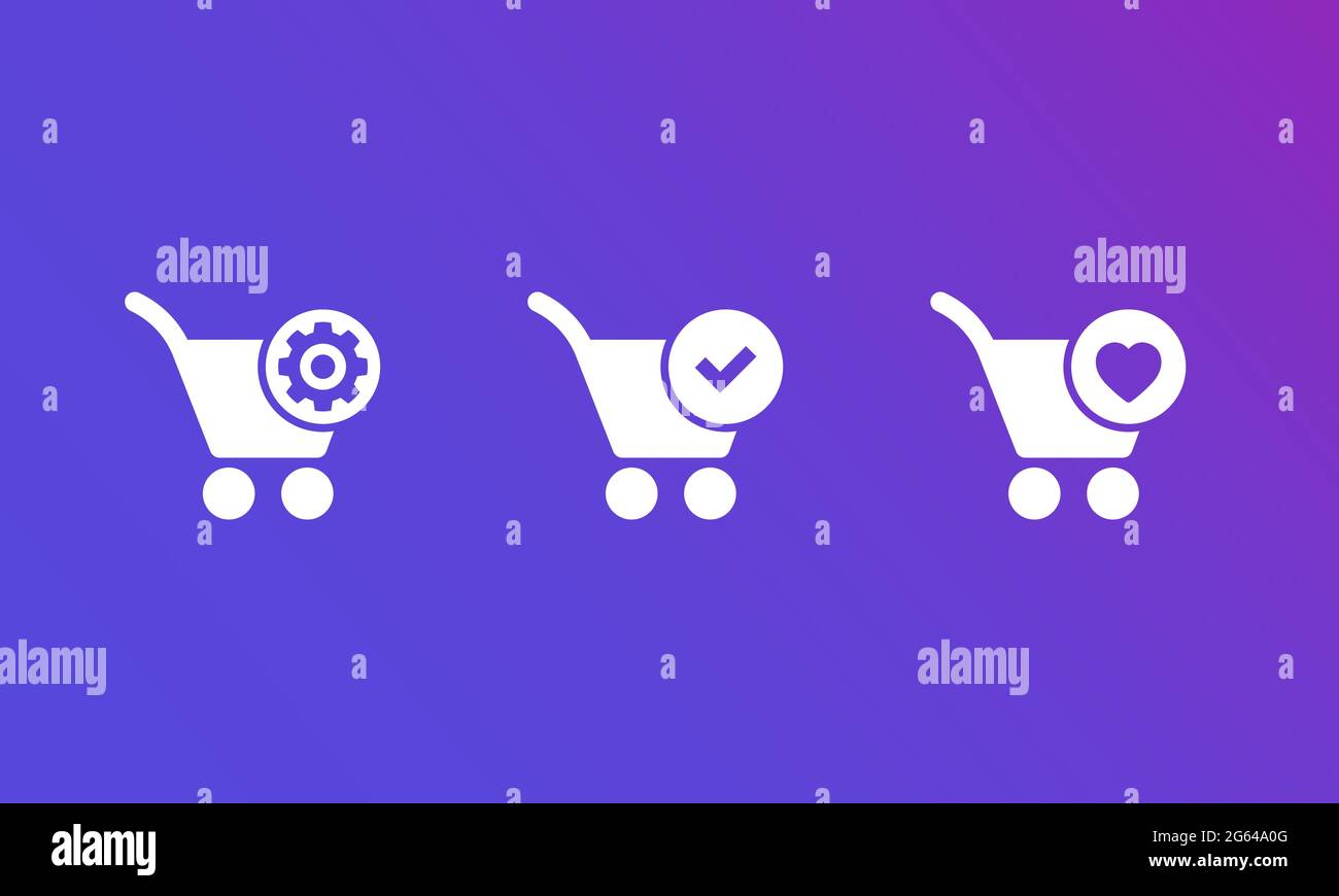 order processing, complete, add to favorites icons Stock Vector Image ...