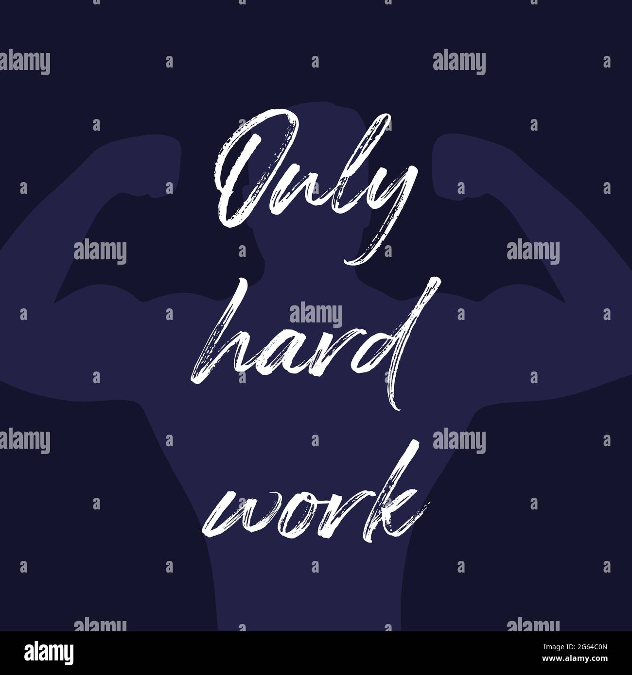 Only hard work, poster design with athlete Stock Vector Image & Art - Alamy