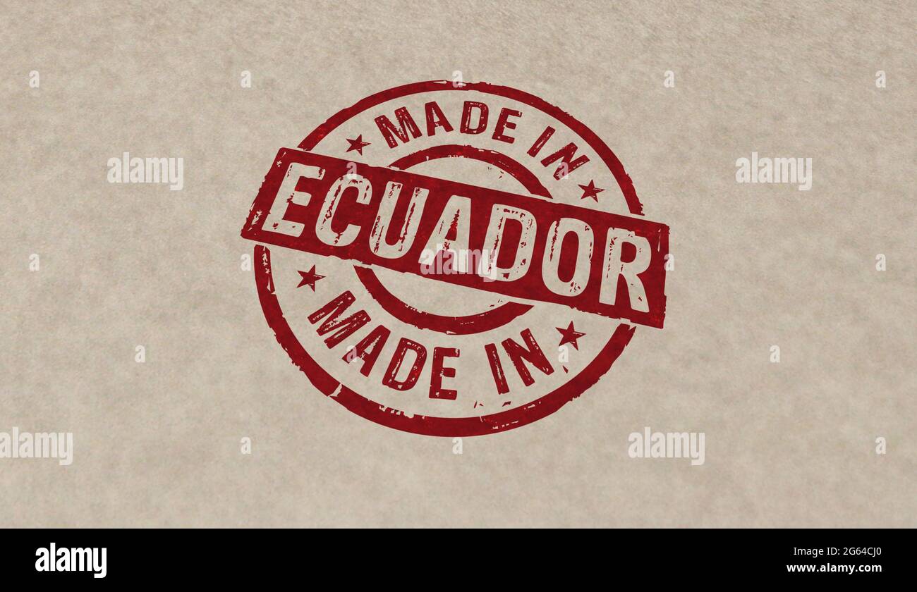 Made in Ecuador stamp icons in few color versions. Factory ...