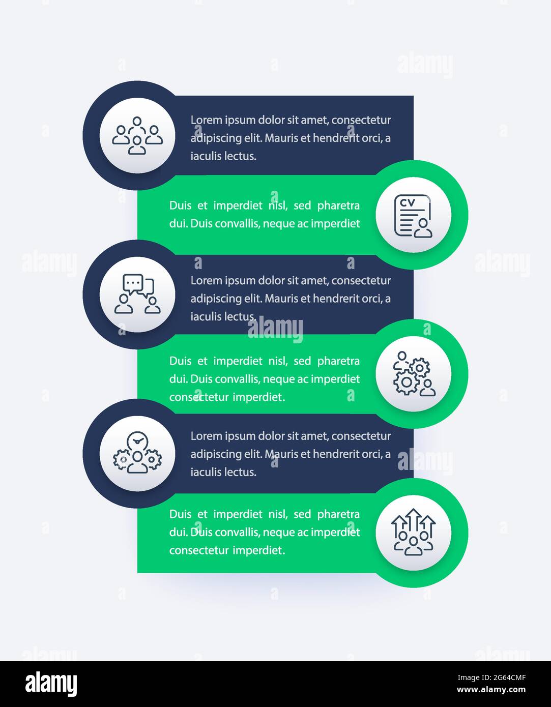 team management, HR, infographics with line icons Stock Vector Image ...