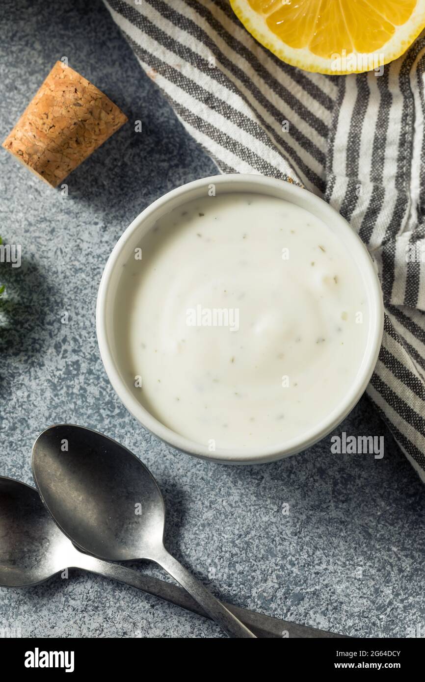 Homemade Organic Ranch Dressing in a Bowl Stock Photo - Alamy