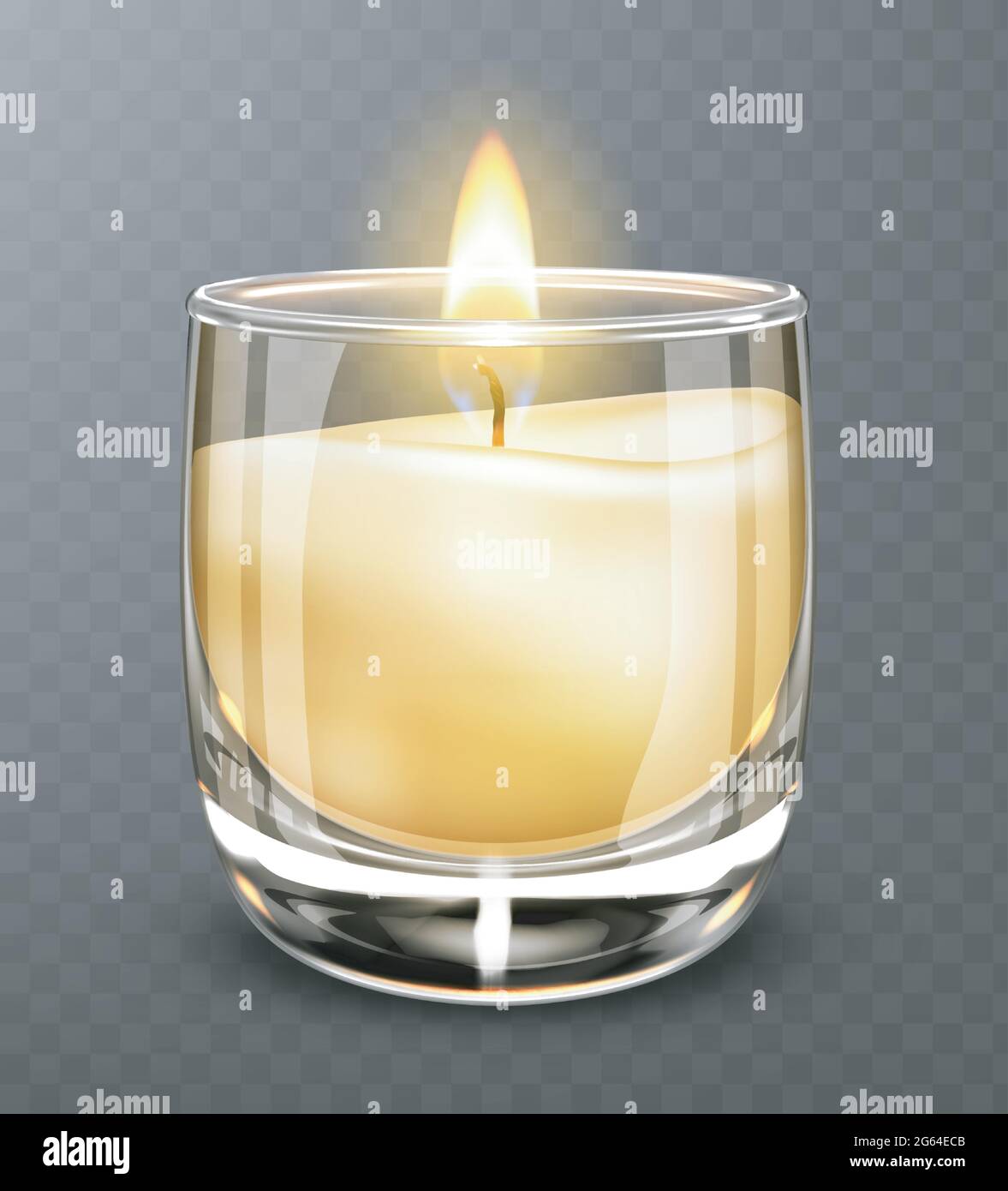 Candle with glass jar isolated on transparent background Stock Vector ...