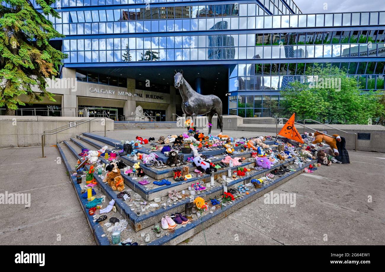 Memorial to discovery of Indigenous children in un-marked graves at ...