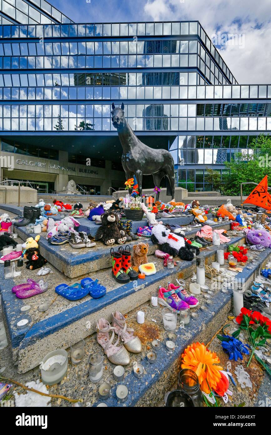 Memorial to discovery of Indigenous children in un-marked graves at ...