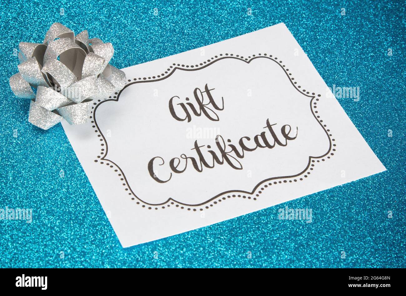 An Advertisement for Gift Certificates Stock Photo - Alamy