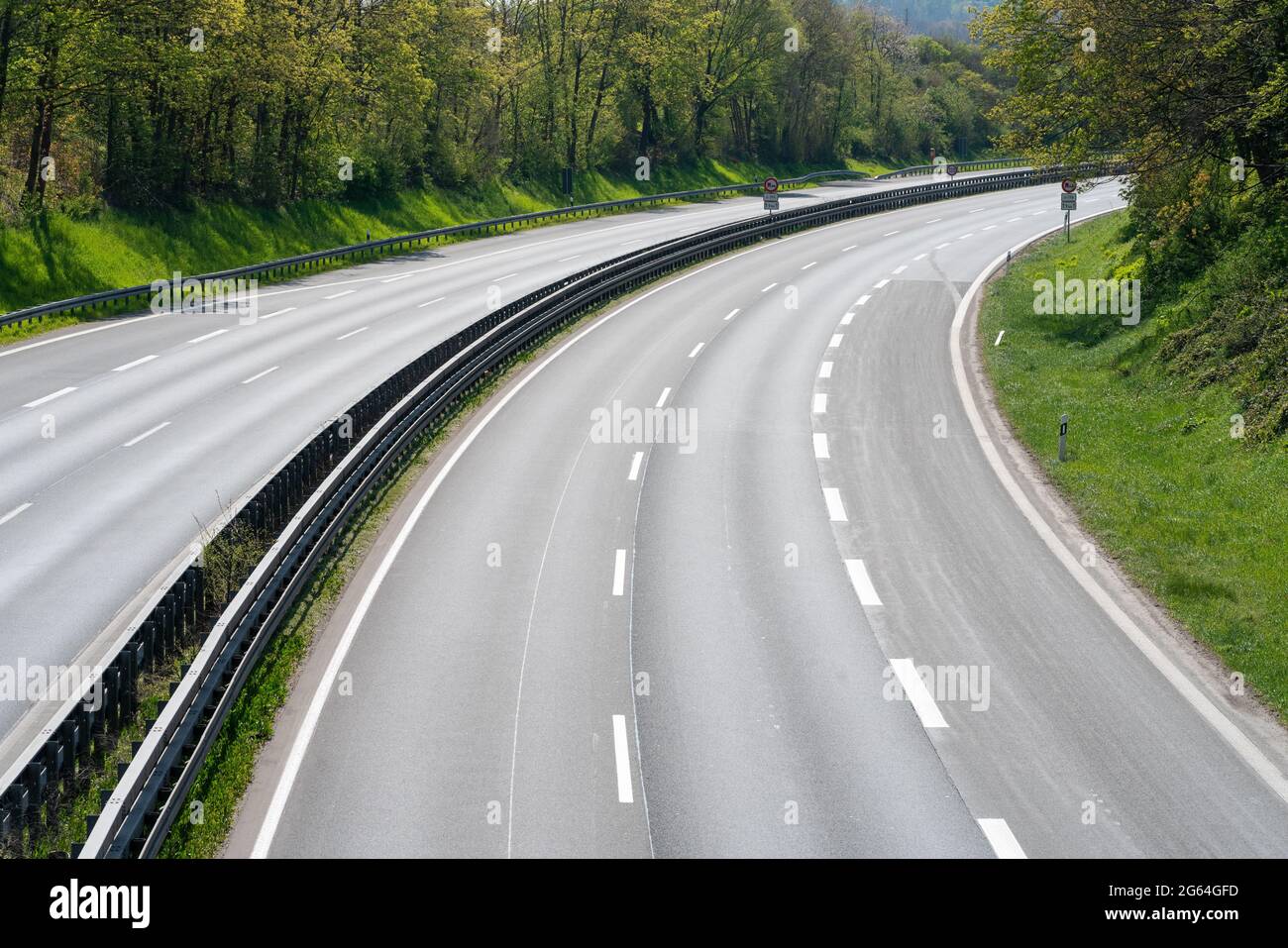Highway trip in Europe. Asphalt road Stock Photo - Alamy