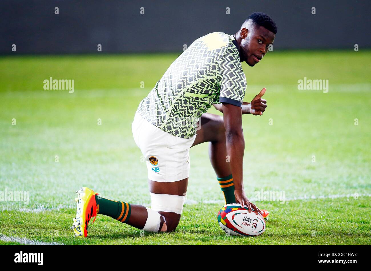 South Africas Aphelele Fassi Warming Up Before The Summer International Test Match At The