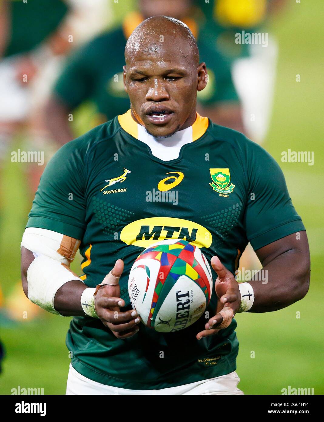 South Africa's Bongi Mbonambi during the Summer International test ...