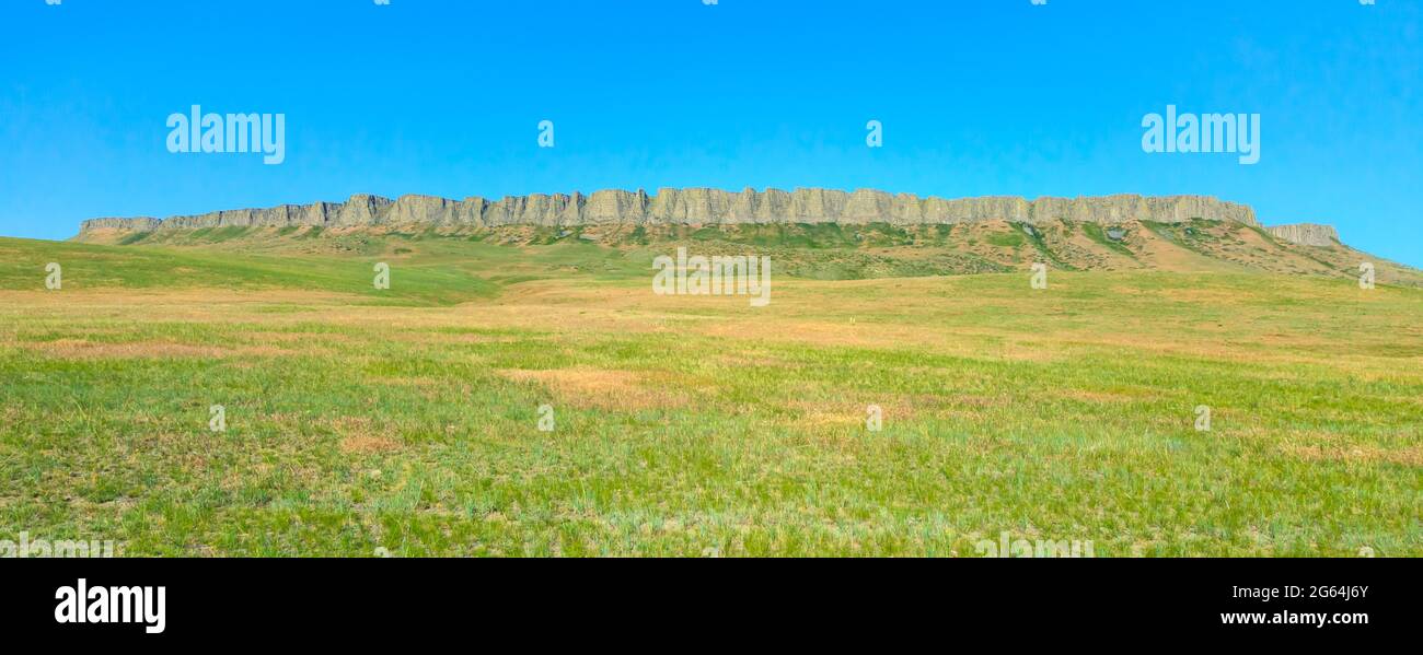 panorama of square butte above the prairie near cascade, montana Stock ...