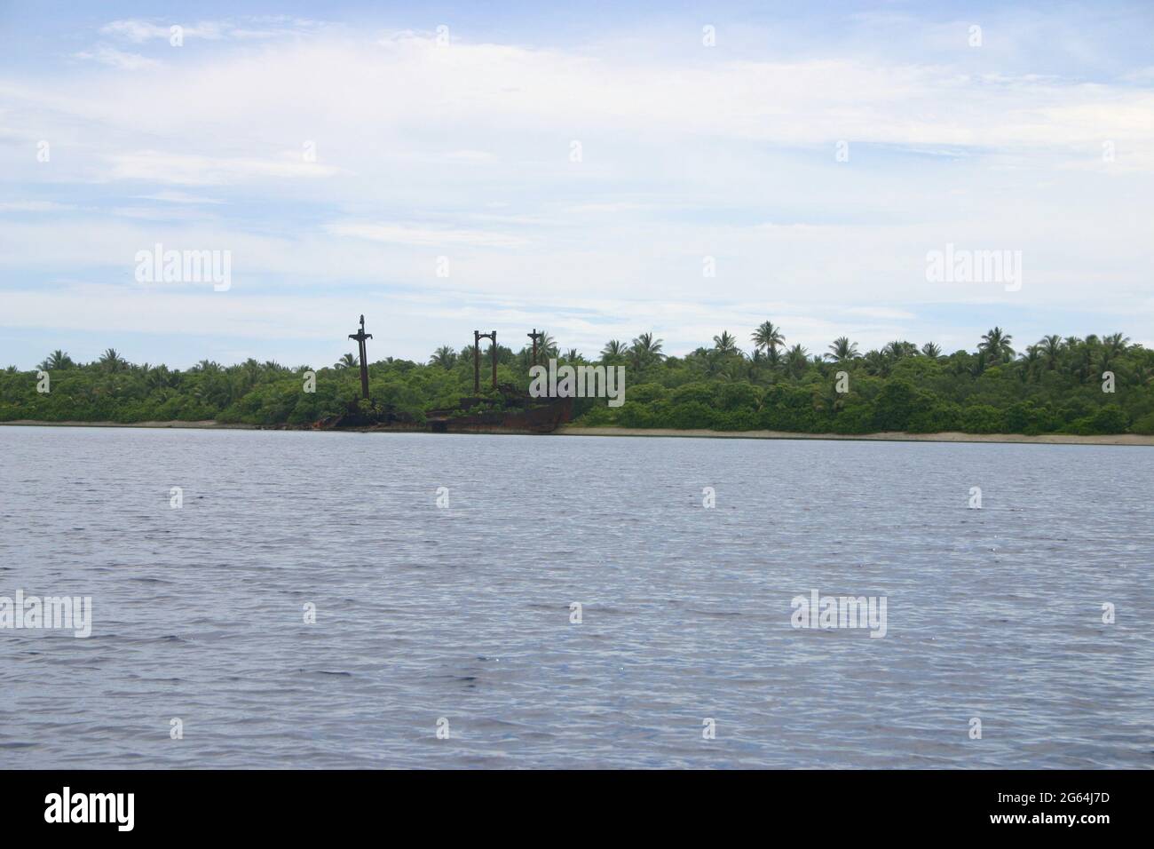 Jaluit atoll, Marshall Islands - Rusted Japanese WWII ship Stock Photo ...