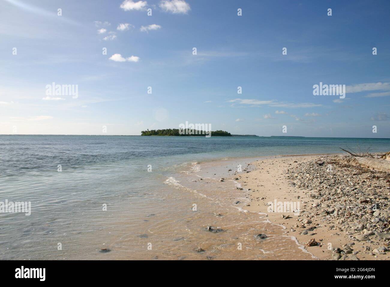 Jaluit atoll, Marshall Islands - distant island on the horizon Stock ...