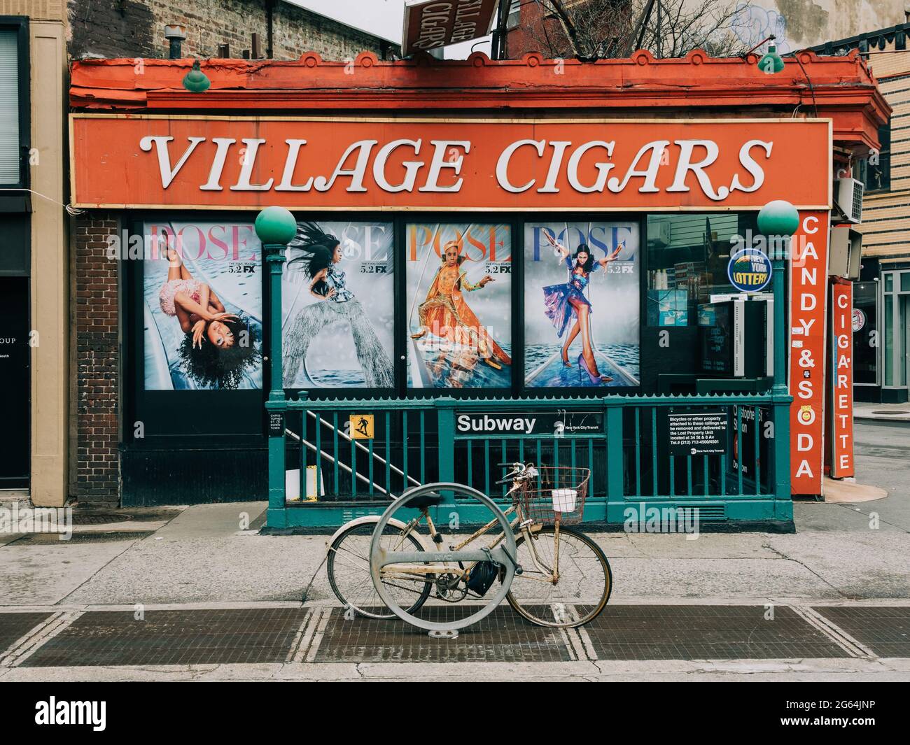 Village Cigars and subway station, in the West Village, Manhattan, New ...