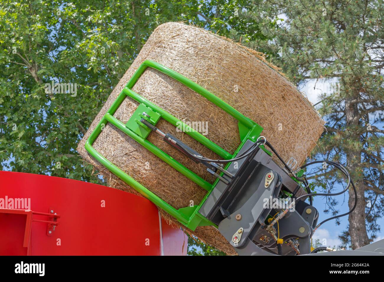 Hydraulic Round Bale Handler Machine Farm Equipment Stock Photo - Alamy