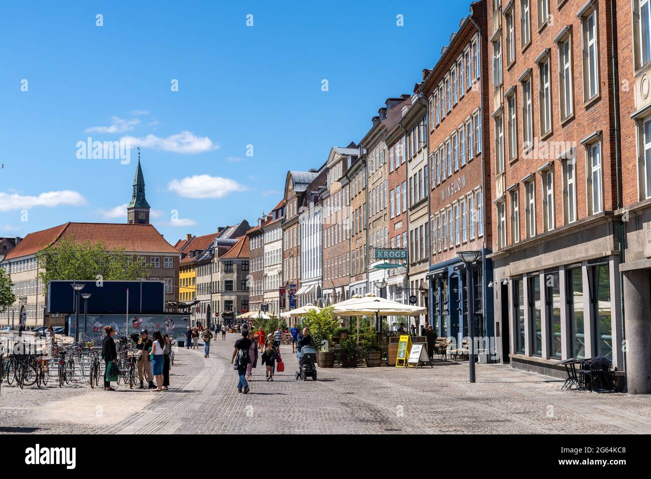 Copenhagen, Denmark - 13 June, 2021: busy city street in downtown ...