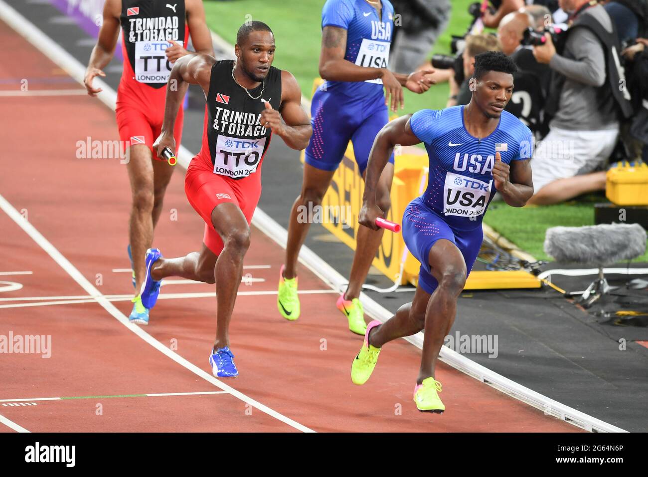 Fred Kerley (USA, Silver Medal), Lalonde Gordon (Trinidad & Tobago ...