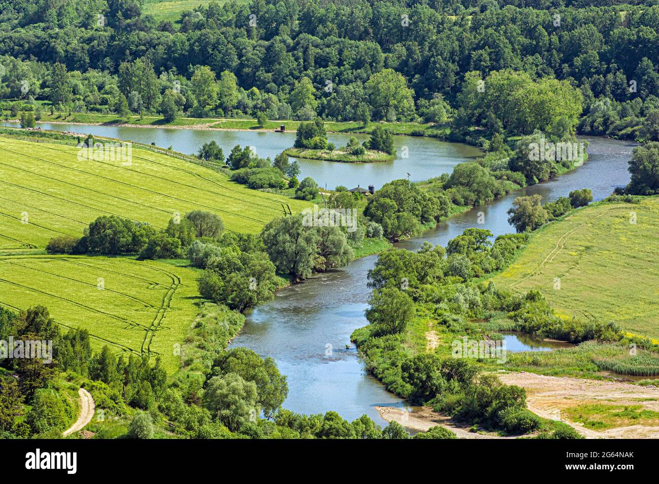 Poprad river scenery from Stara Lubovna castle, Slovak republic ...