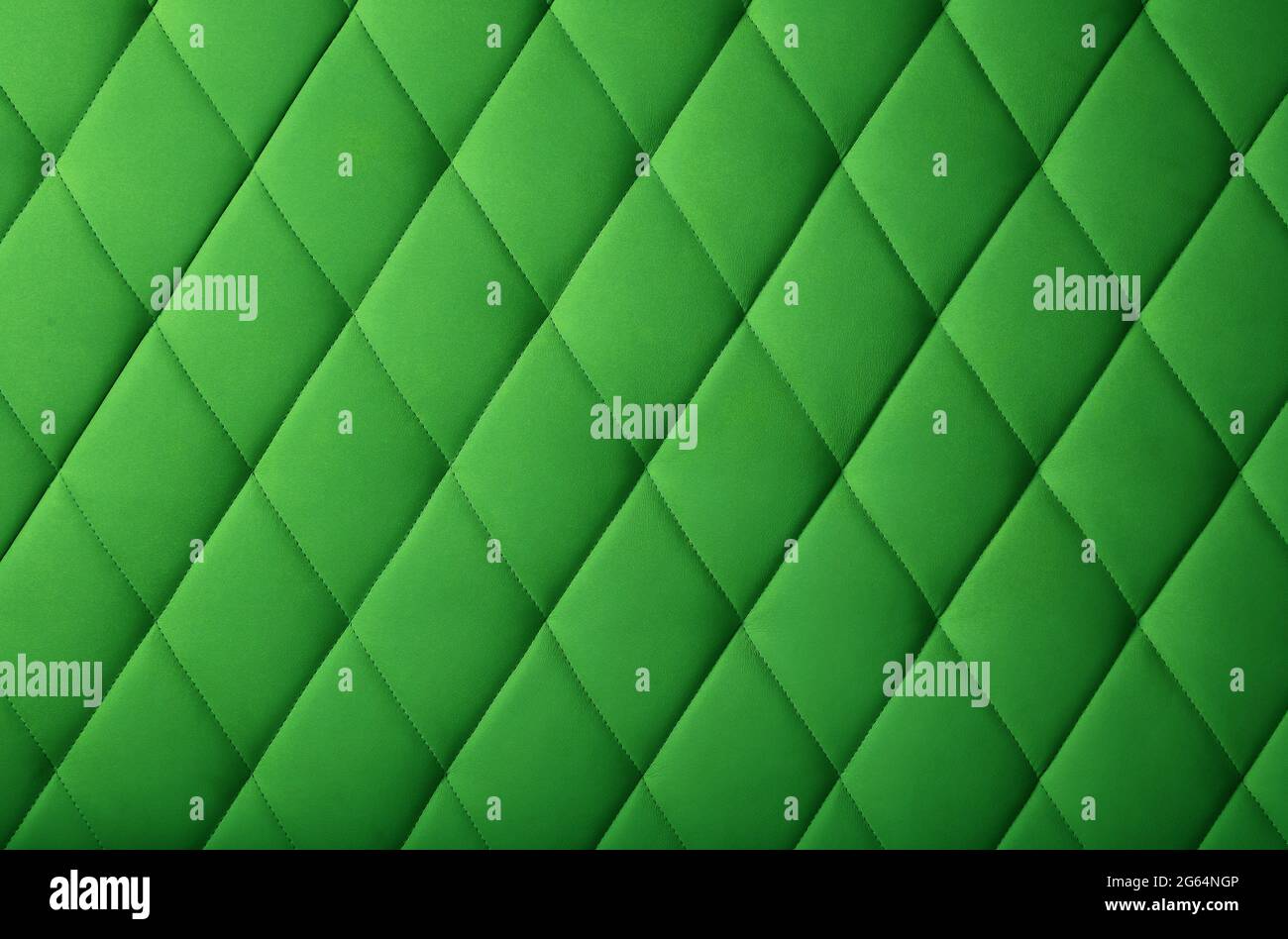 Background texture of green genuine leather soft tufted furniture or ...