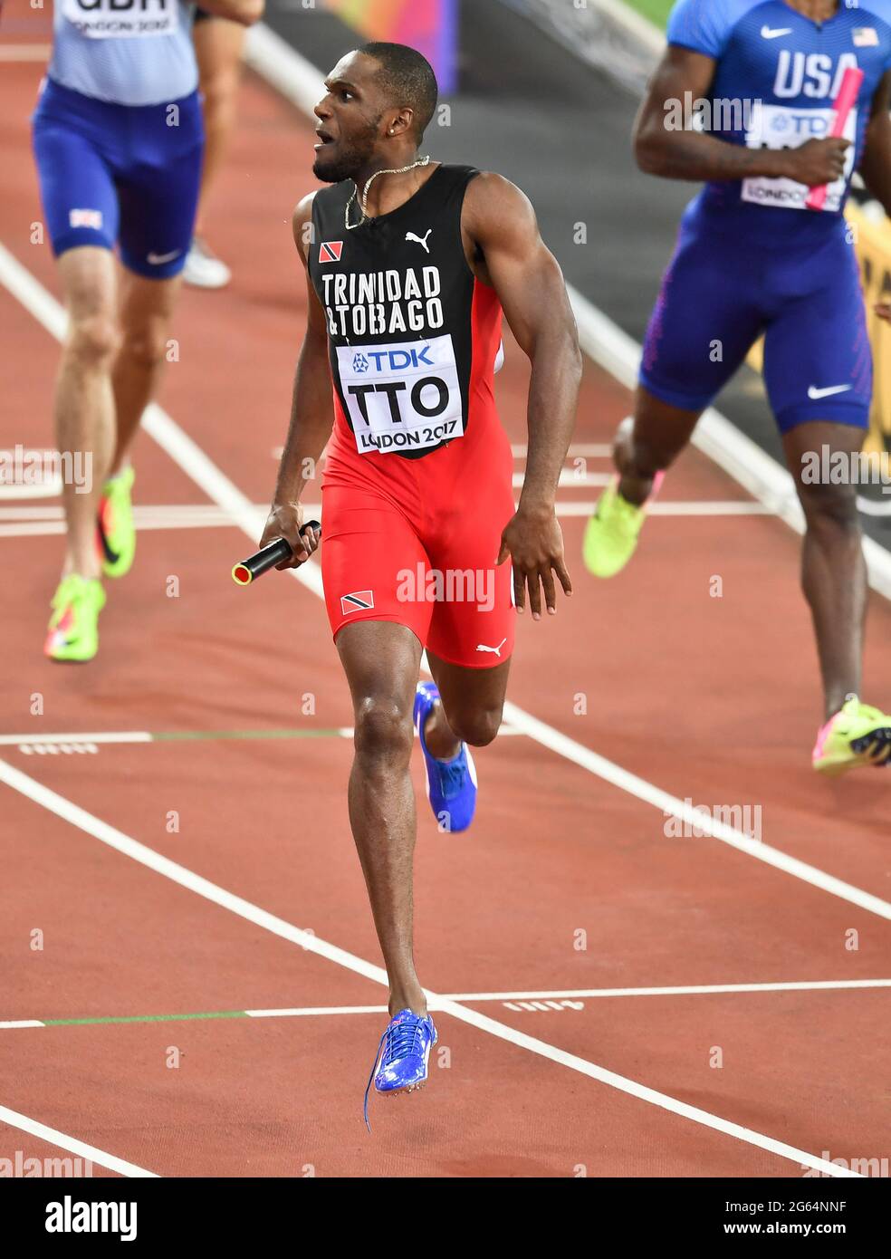 Lalonde Gordon (Trinidad & Tobago, Gold Medal). 4x400 Men's relay Final ...