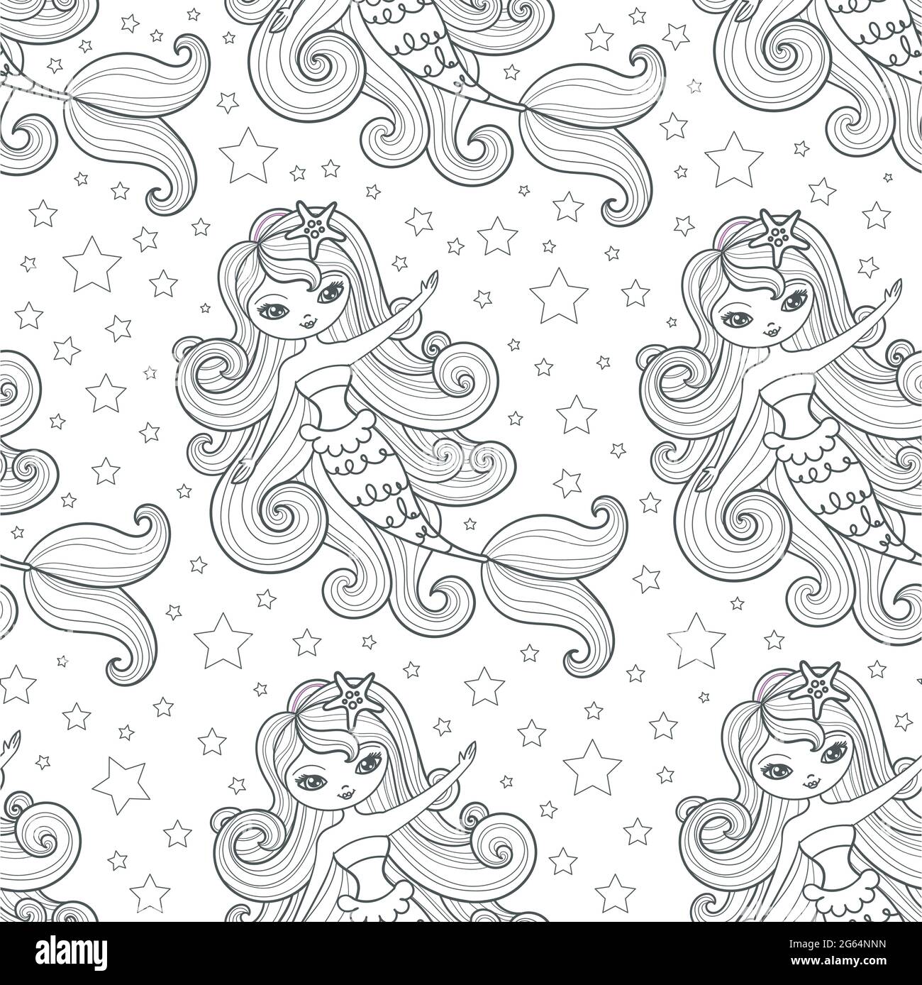 Coloring page mermaid hi-res stock photography and images - Alamy