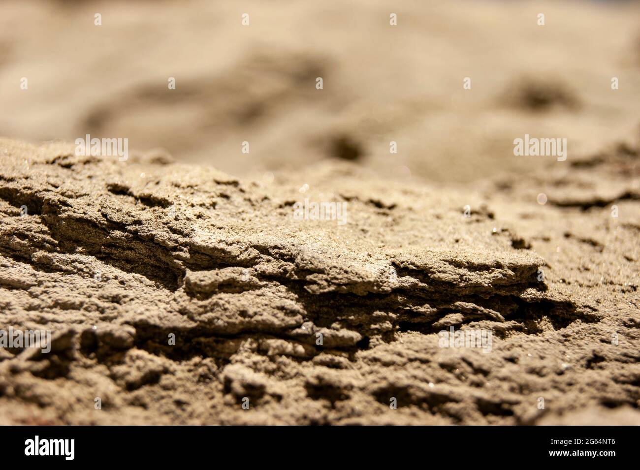 The texture of the sand. Sand quarry. Picturesque texture of sandstones ...