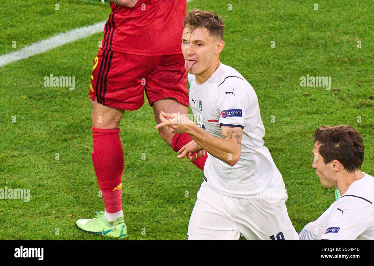 Munich, Germany. 02nd July, 2021. Nicolo Barella, ITA 18 celebrates his ...