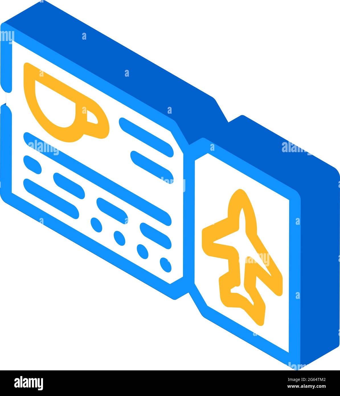 ticket with drinks isometric icon vector illustration Stock Vector ...