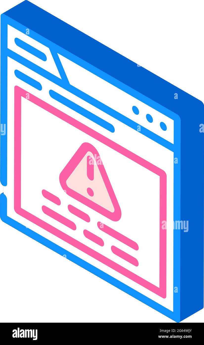 warning message isometric icon vector illustration sign Stock Vector ...